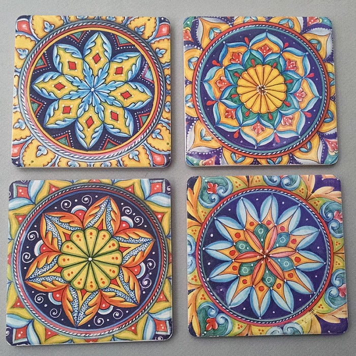 Geometrico Coasterstone Coasters - Italian Pottery Outlet