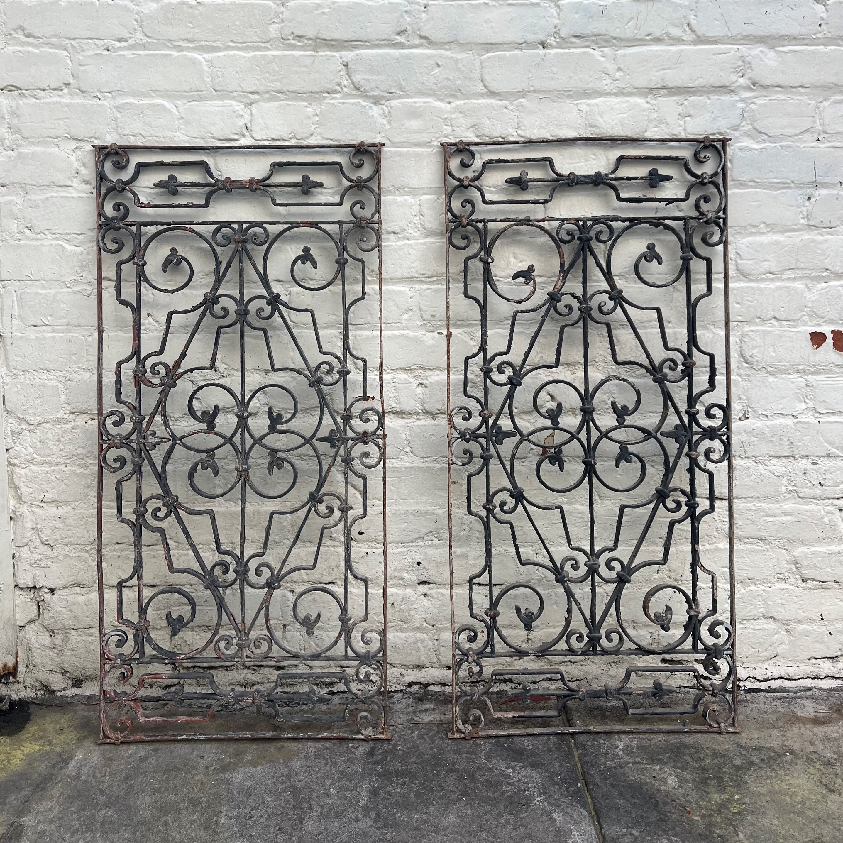 Antique Wrought Iron Grates - Blue/ Grey - Italian Pottery Outlet